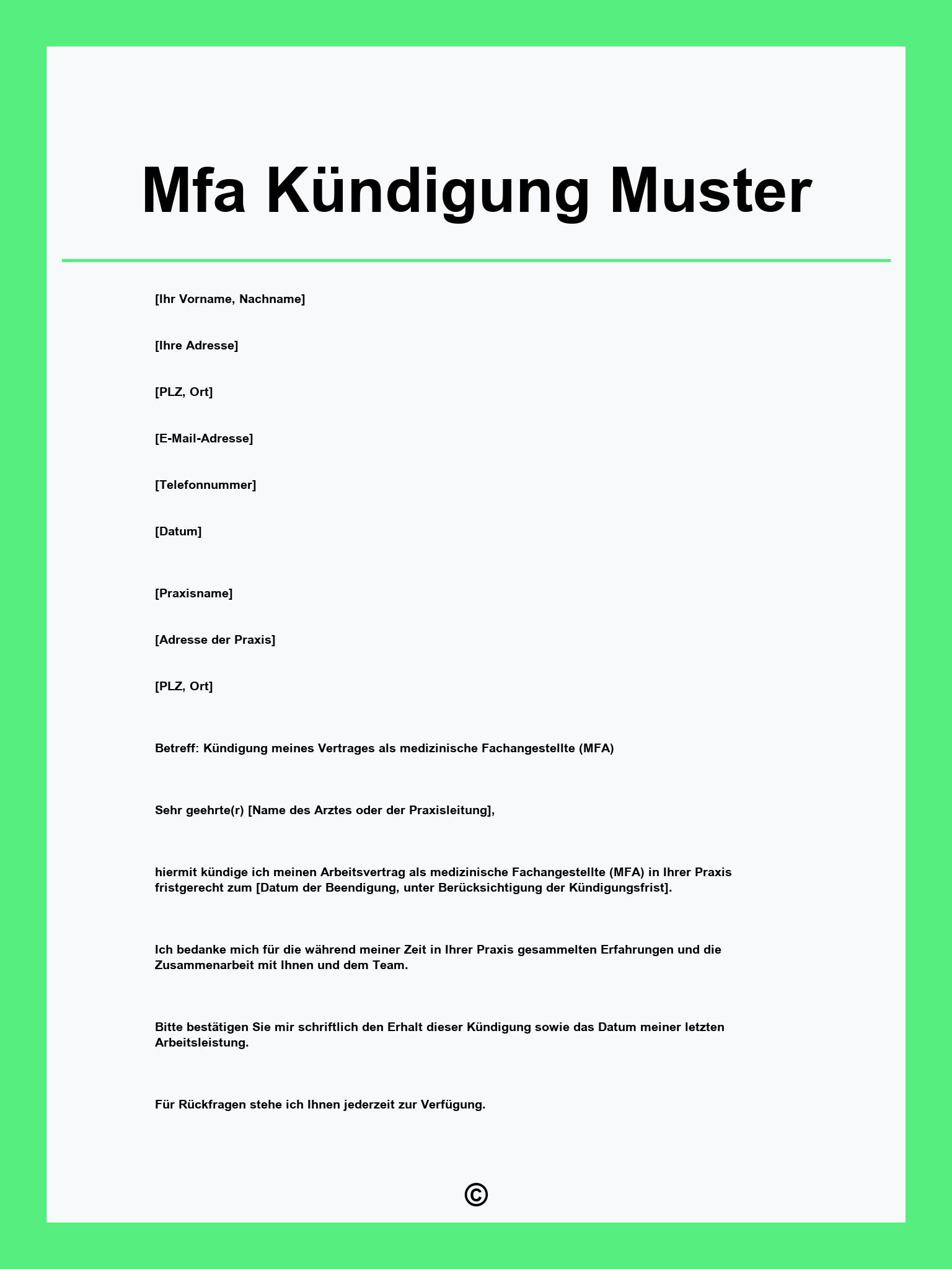 Mfa Kündigung Muster